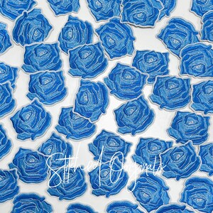 Blue Rose Patch, Iron on Patch, Diy Patch, Trucker Hat Patch - Etsy