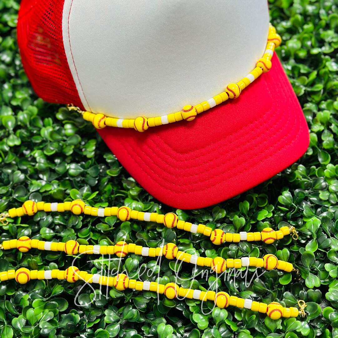 Yellow Softball Hat Chain, Trucker Hat Chain - Etsy