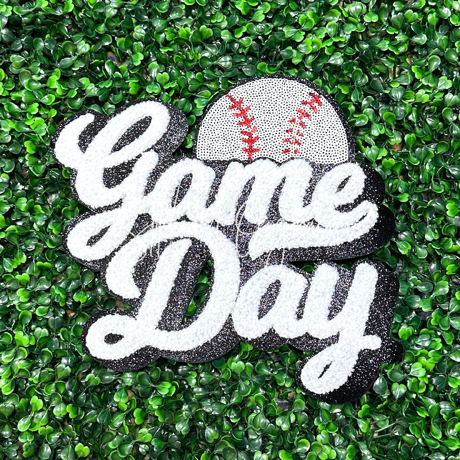 Sequin Baseball Chenille Patch, Iron on Game Day Applique (10.5" X 9.25 ...