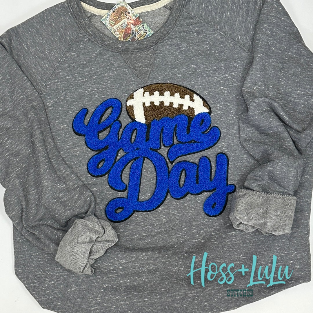 Game Day Blue Chenille Patch, Iron on Patch, Game Day, Diy Patch - Etsy