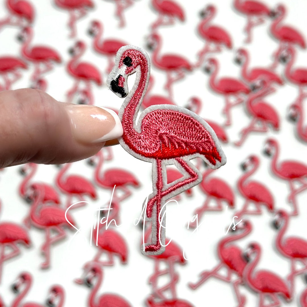 Pink Small Flamingo Iron on Patch, DIY Patch, Pink Preppy, Custom Patch ...