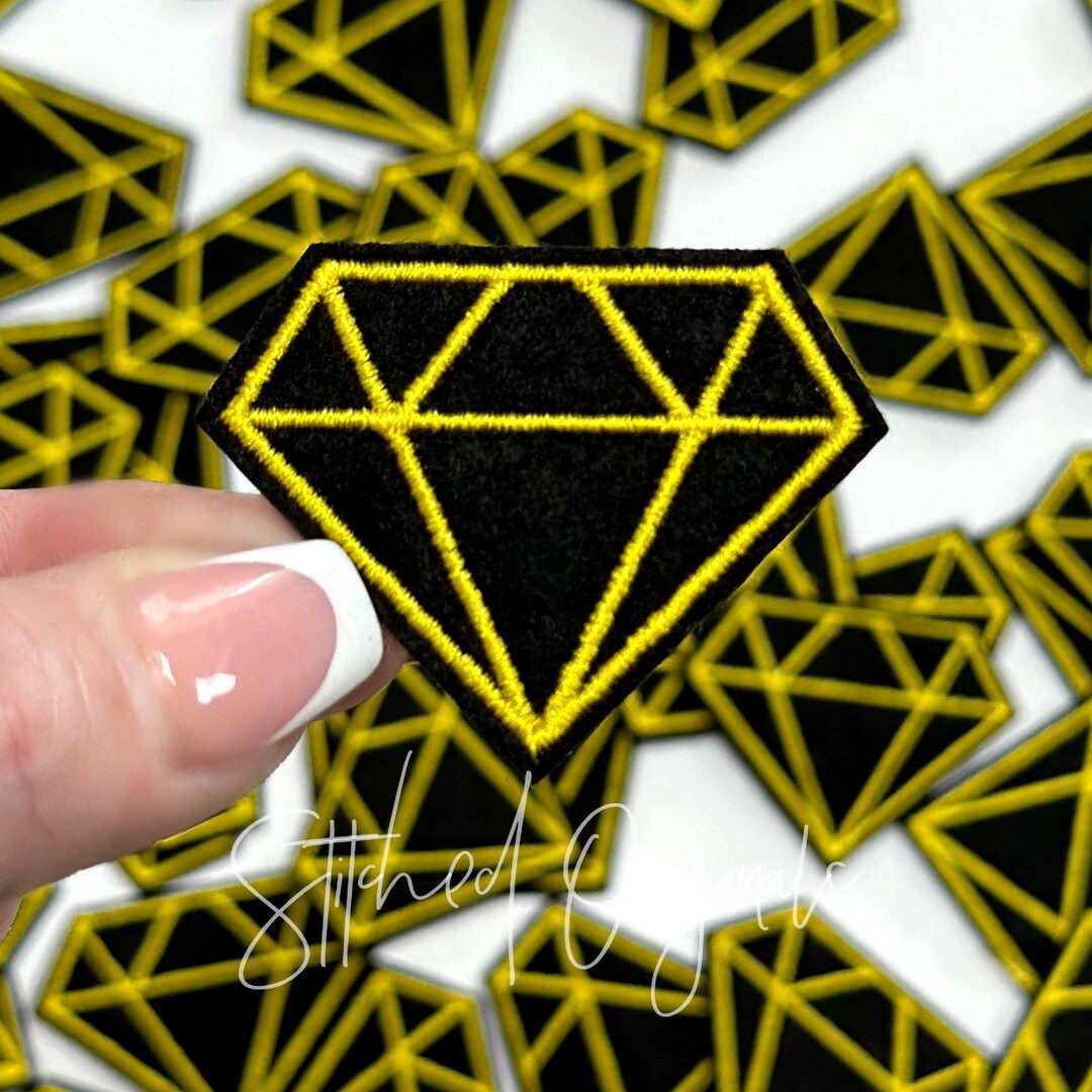Black and Yellow Diamond Patch, Trucker Cap Patch, Iron On, DIY Patch ...