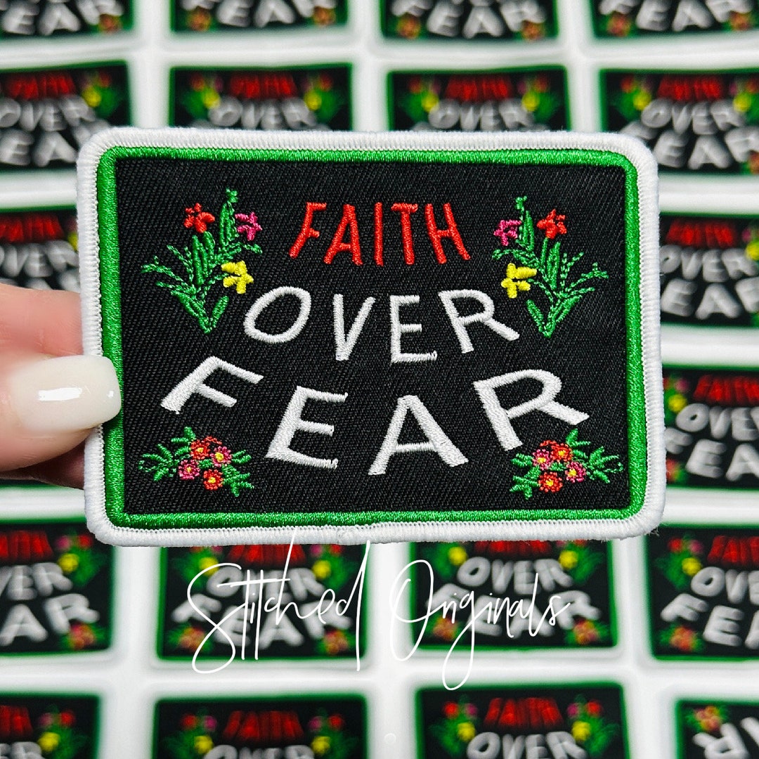 Faith Over Fear Patch, Trucker Cap Patch, Iron On, DIY Patch, Faith ...