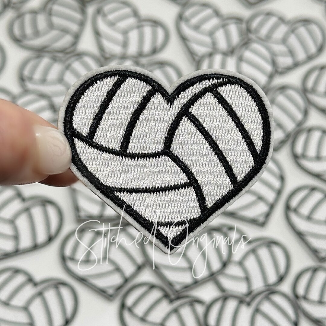 Volleyball Heart Small Patch, Volleyball Patch, Diy Patch, Iron on ...
