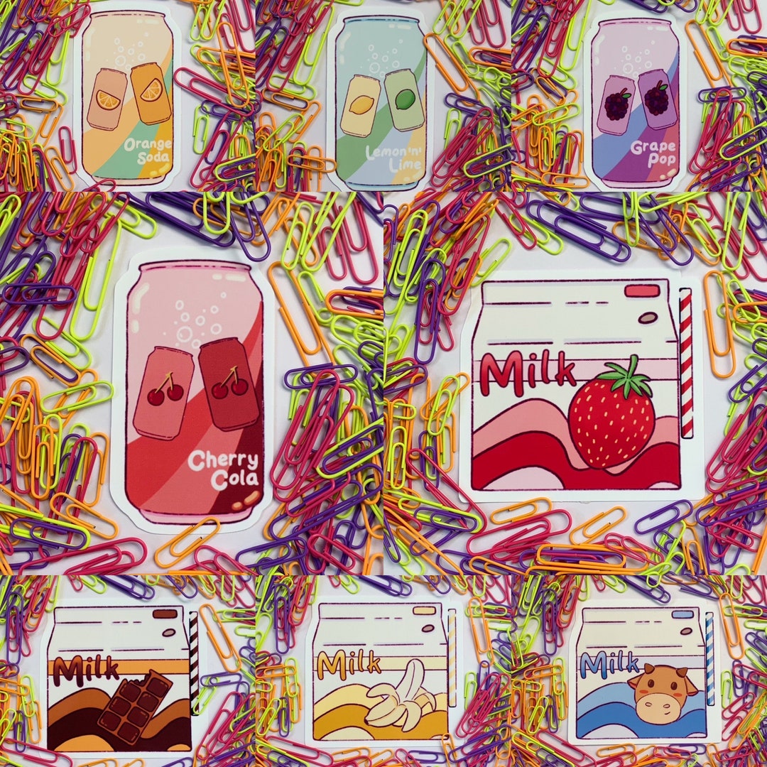 Pop 'n' Milk Large Die-cut Stickers - Etsy