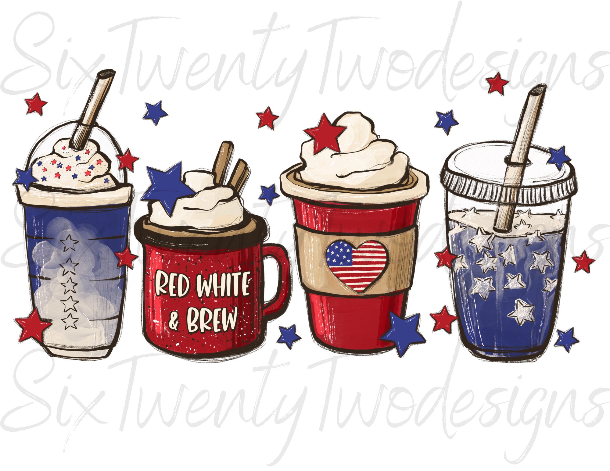 4th of July Coffee Independance Day Ready to Press Sublimation - Etsy