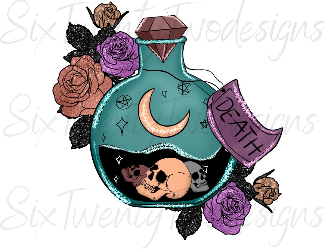 Death Bottle Black Magic Ready to Press Sublimation Transfer - Etsy