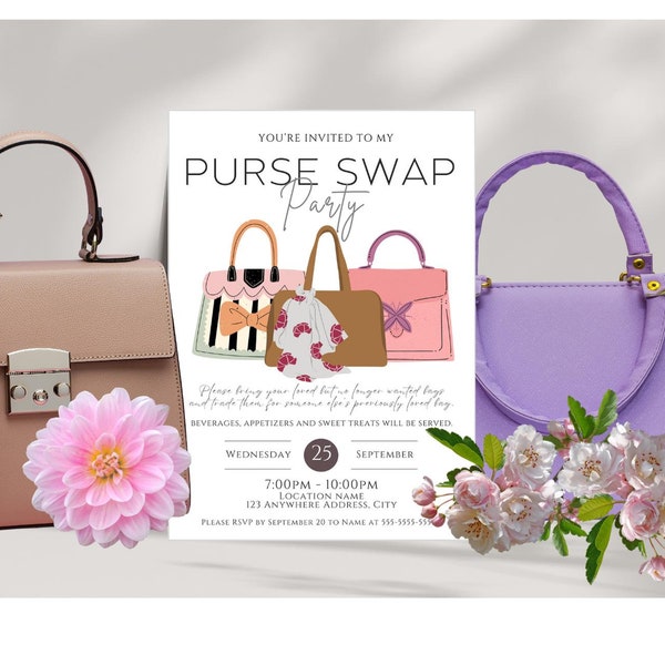 Purse Invitations - Etsy