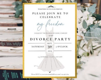 Divorce Party Invitation, Divorce Celebration Mobile Invite, Digital ...