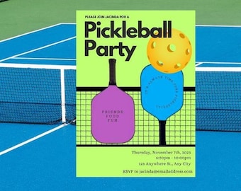 Pickleball Party Invitation Digital Download Template, Edit in Canva 5 ...