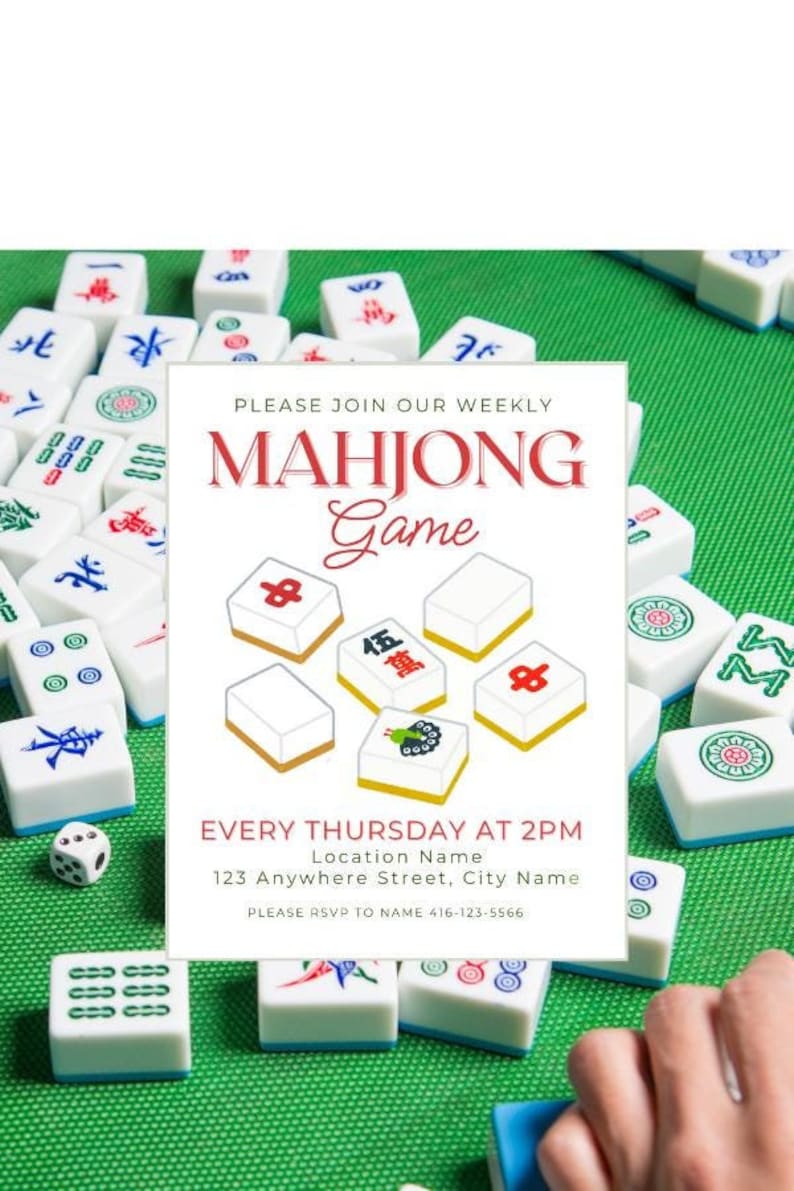 MAHJONG Invitation Digital Download File Template, Use as Flyer or ...