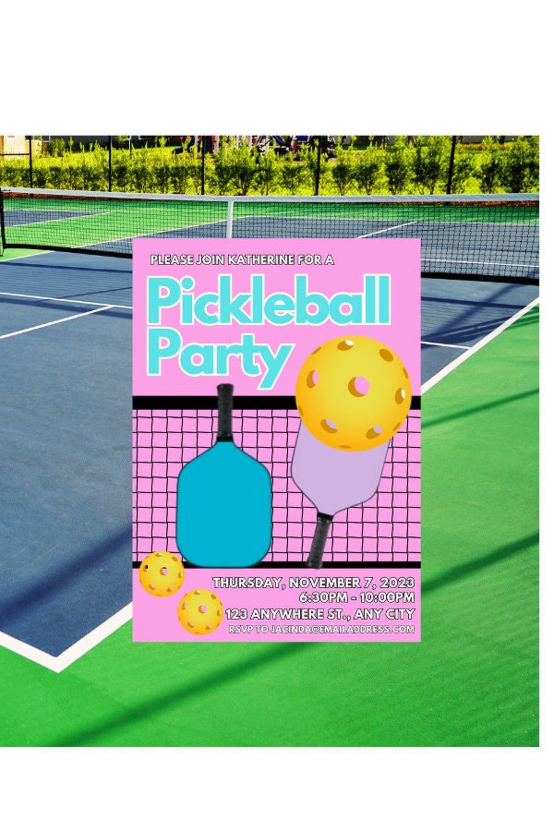 Pickleball Party Invitation Digital Download Template, Edit in Canva 5 ...