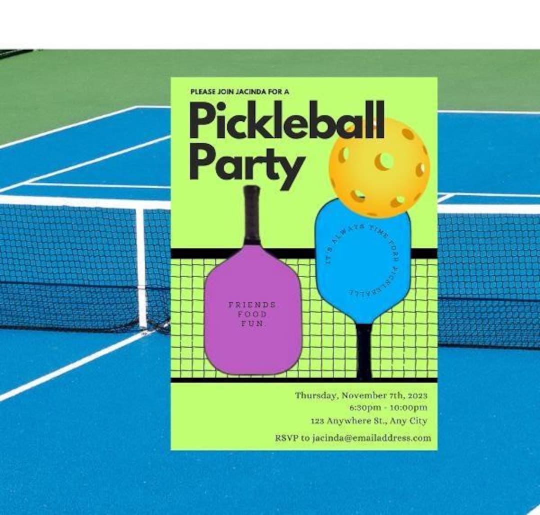 Pickleball Party Invitation Digital Download Template, Edit in Canva 5 ...