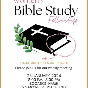 Women's Bible Study Fellowship Meeting Flyer, Invitation, Social Media Post - Digital Download ...