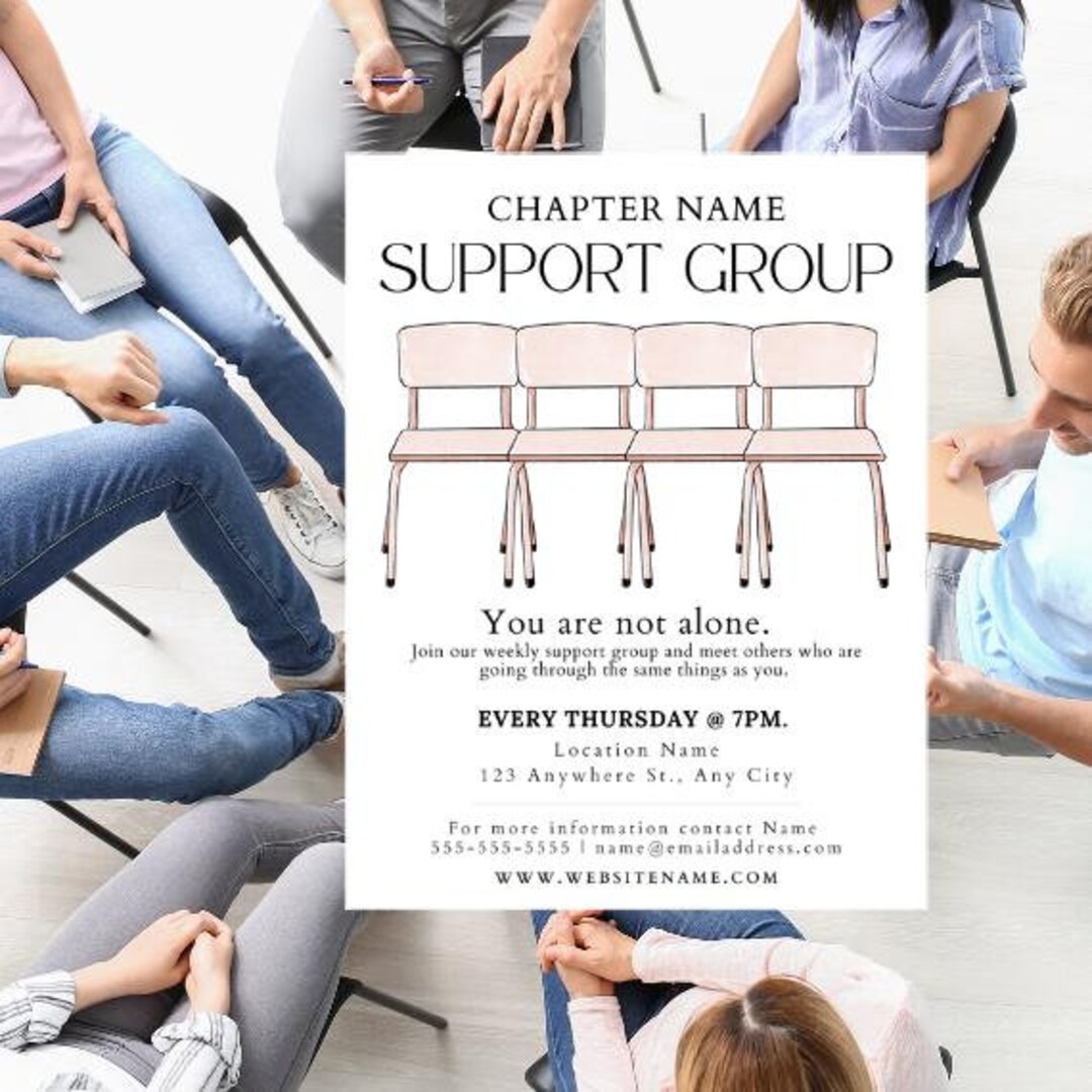 Support Group Flyer (8.5 X 11 Inches) - Editable Canva Template ...