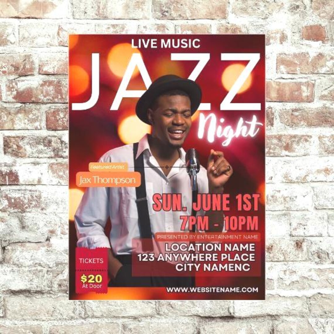 JAZZ NIGHT FLYER Digital Download Template, Business Flyer, Social ...