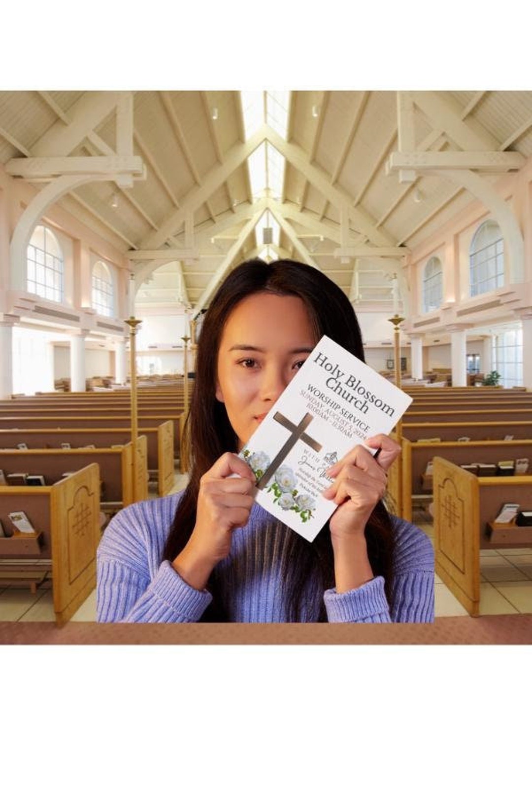 Church Worship Program Template: Weekly Service, Edit in Canva (8.5x11 ...