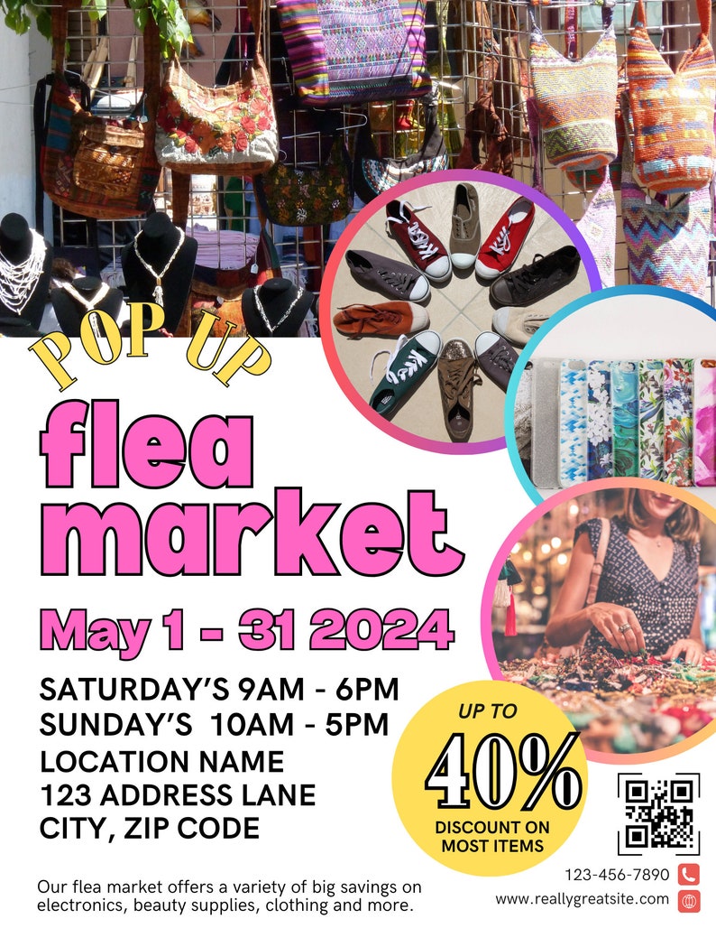 POP UP FLEA Market Flyer Digital Download Template, Edit in Canva, 8.5 ...