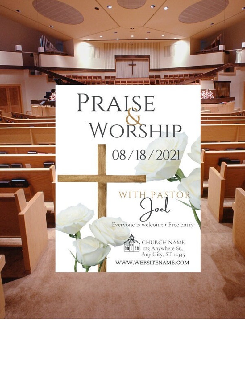 Praise and Worship Church Event Flyer, Invitation, Social Media Post ...