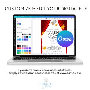 Talent Show Party Digital Download Invitation Template, Edit in Canva 5 ...