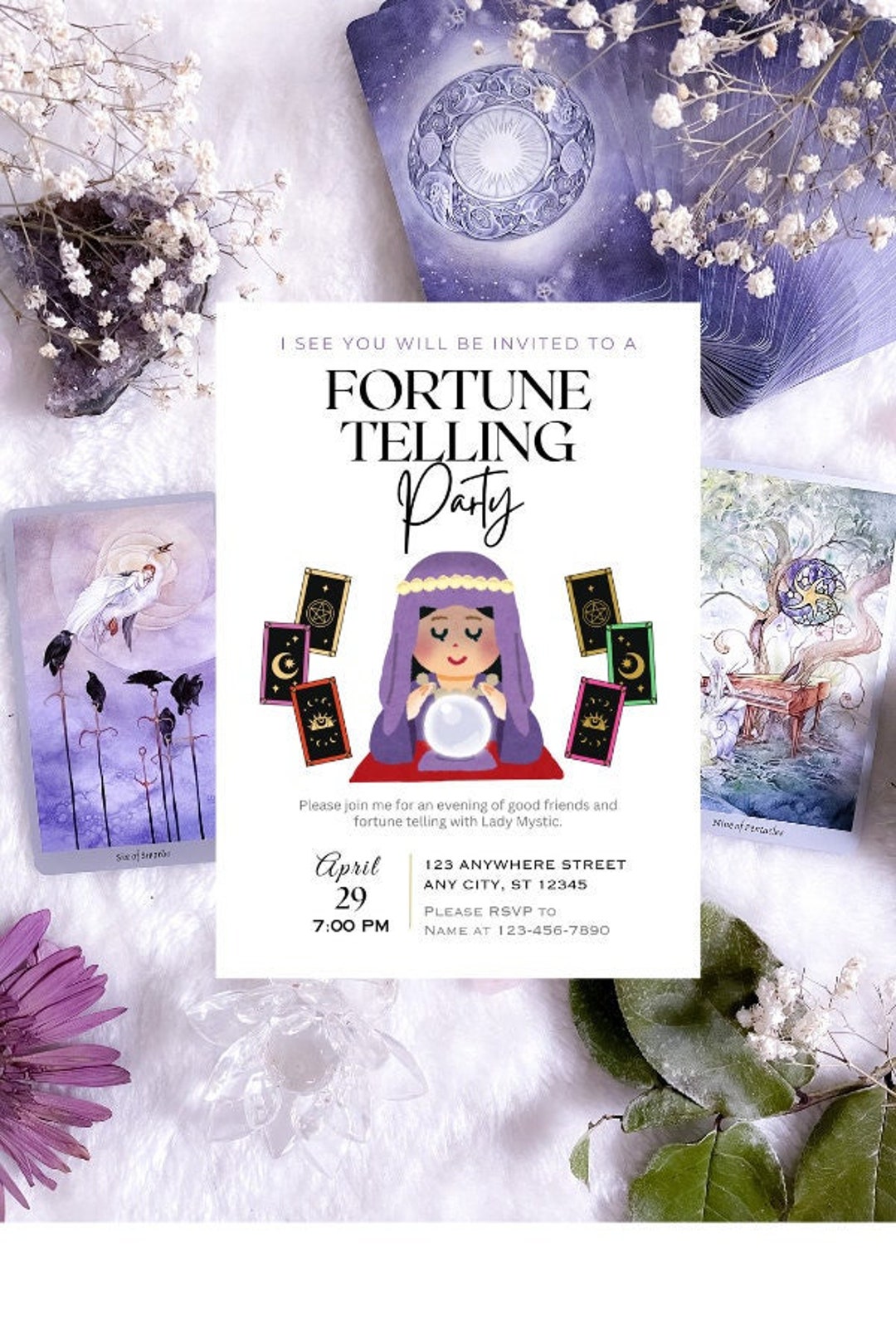FORTUNE TELLING PARTY Invitation Digital Download Template, Edit in ...