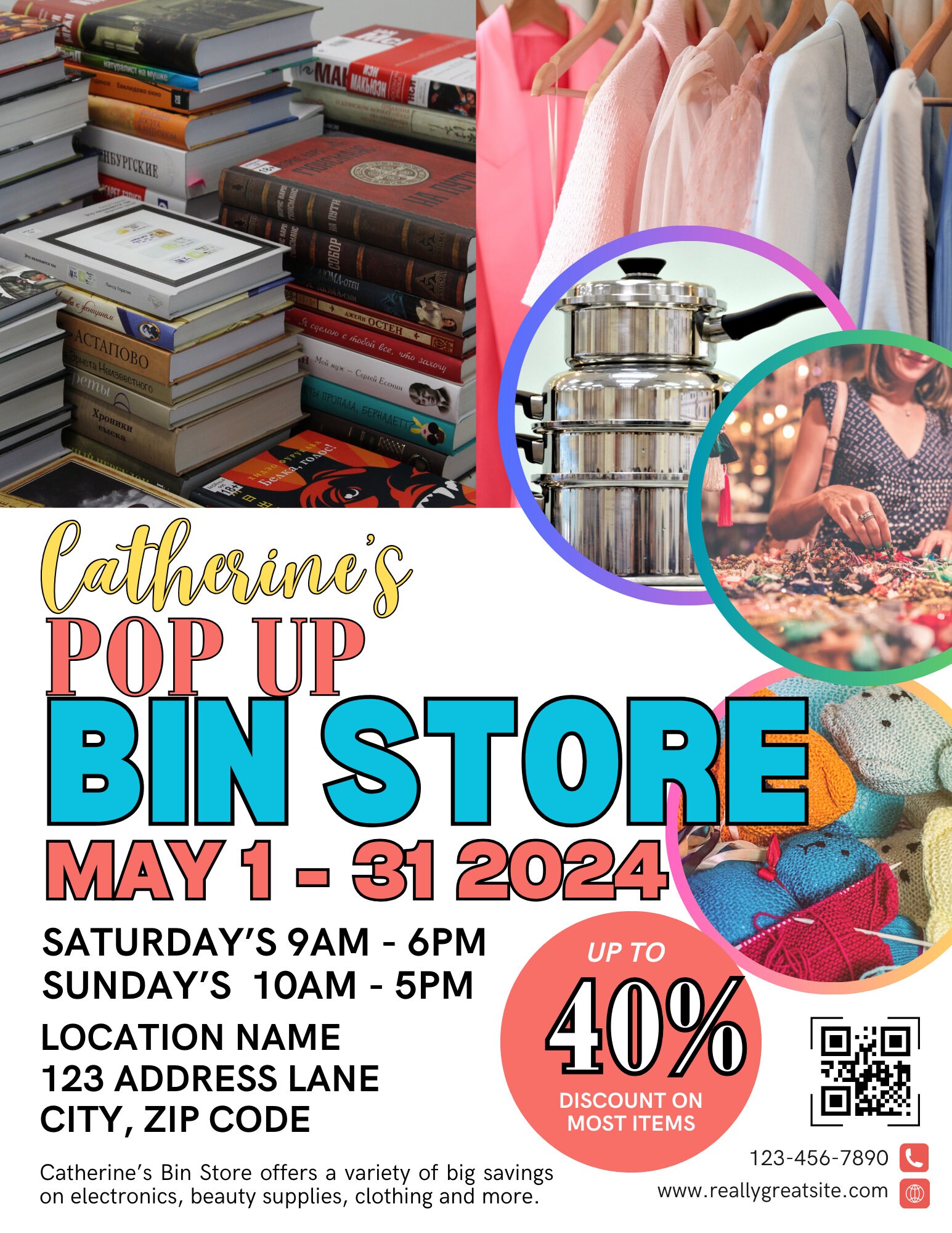 Pop up BIN STORE Flyer Digital Download Template, Edit in Canva, 8.5 X ...