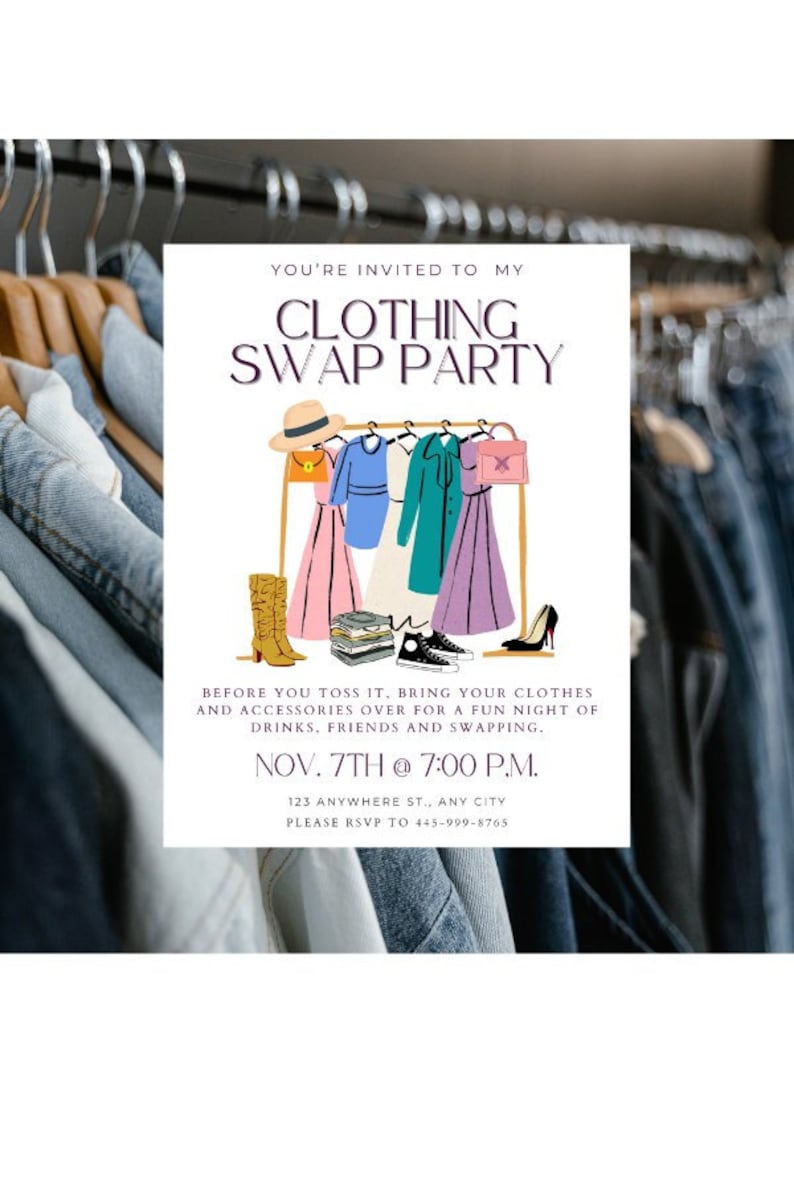 Clothing Swap Party Invitation Template: Digital Download - Editable in ...