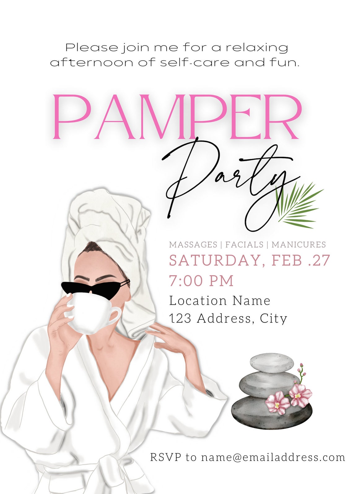 Pamper Party Invitation Digital Download Template, Edit in Canva Pro - Etsy