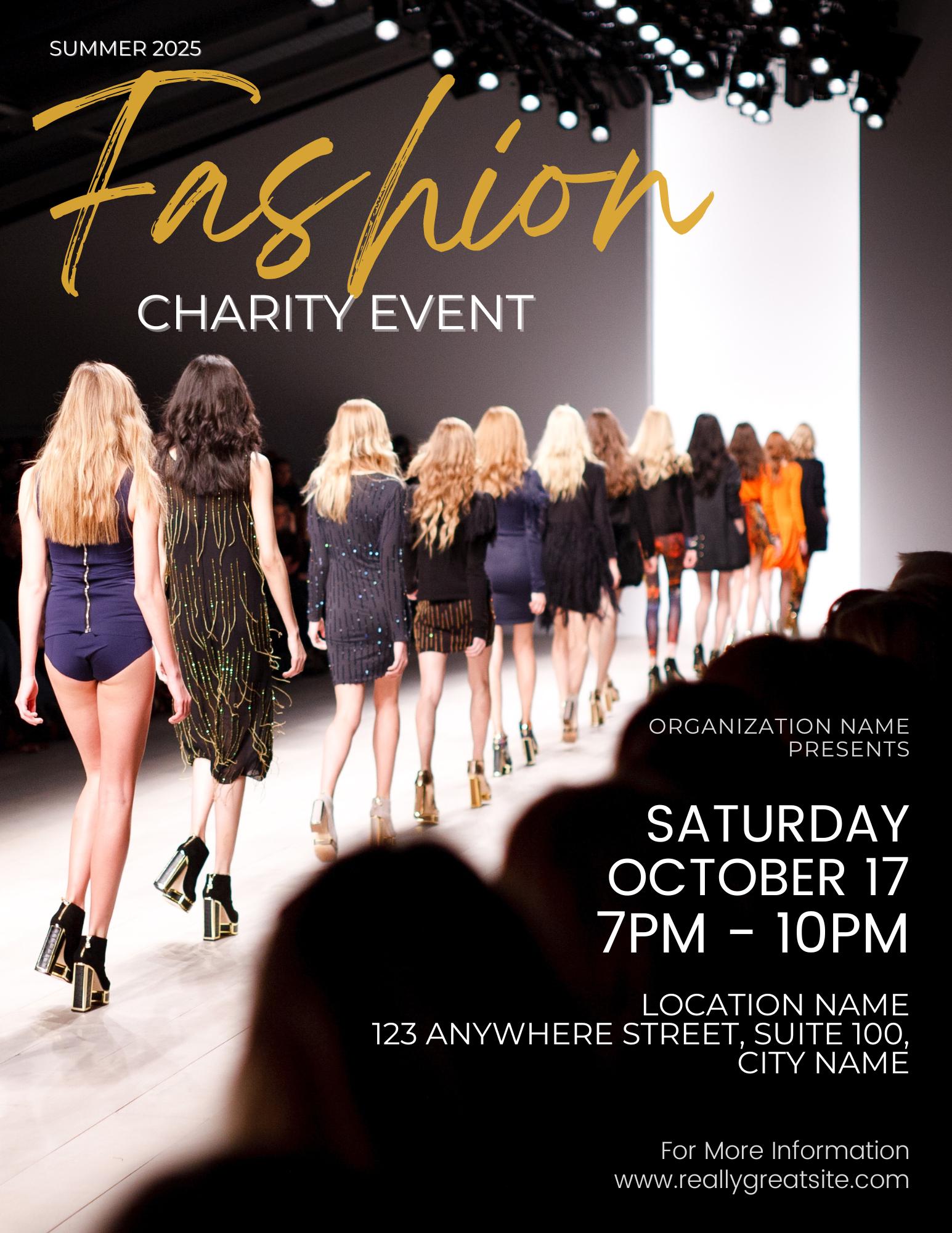 Fashion Show Flyer Template: Charity Event Invitation (digital Download ...