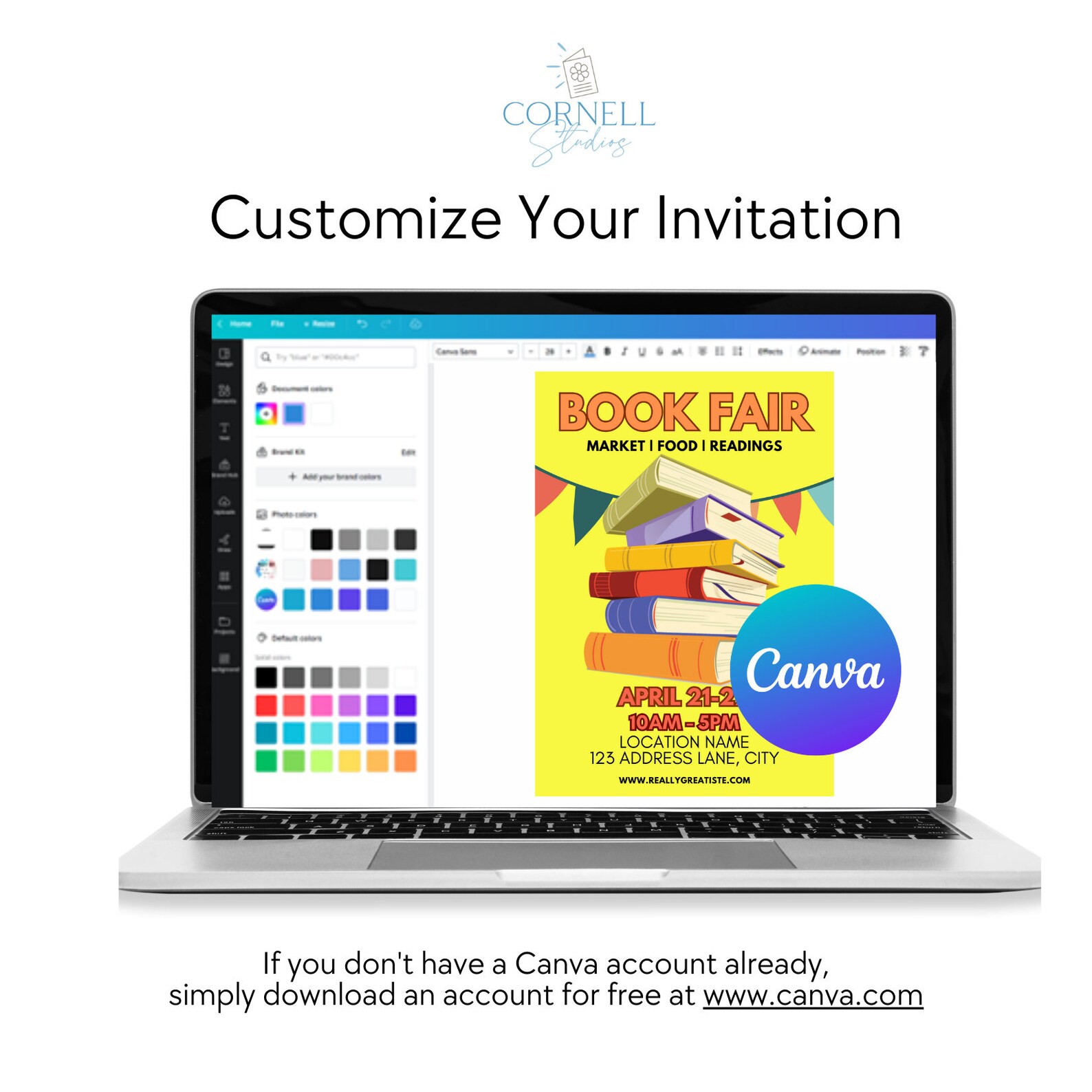 BOOK FAIR FLYER Digital Download Template 8 X 10, Edit in Canva, Social ...