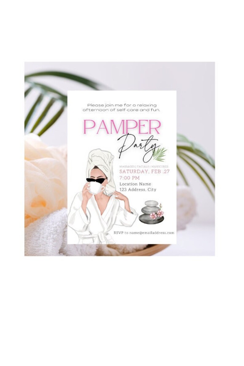 Pamper Party Invitation Digital Download Template, Edit in Canva Pro - Etsy