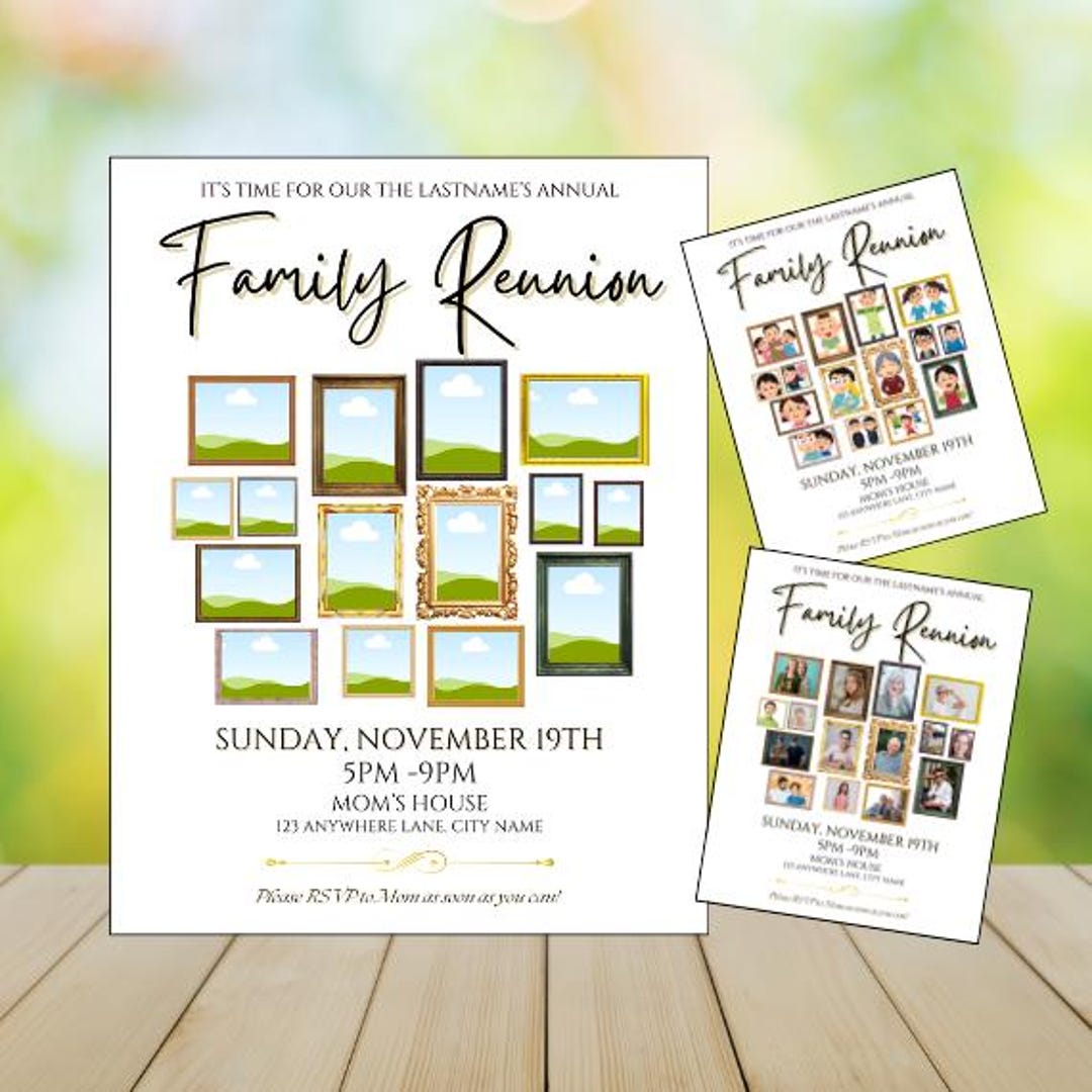 Family Reunion Party Invitation - Digital Download. Customize and ...