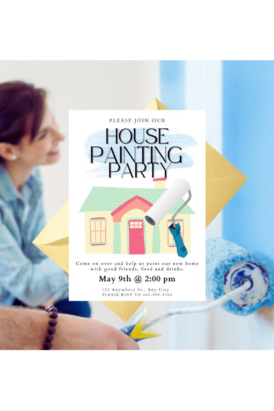 HOUSE PAINTING Party Invitation - Digital Download Template, Edit in ...