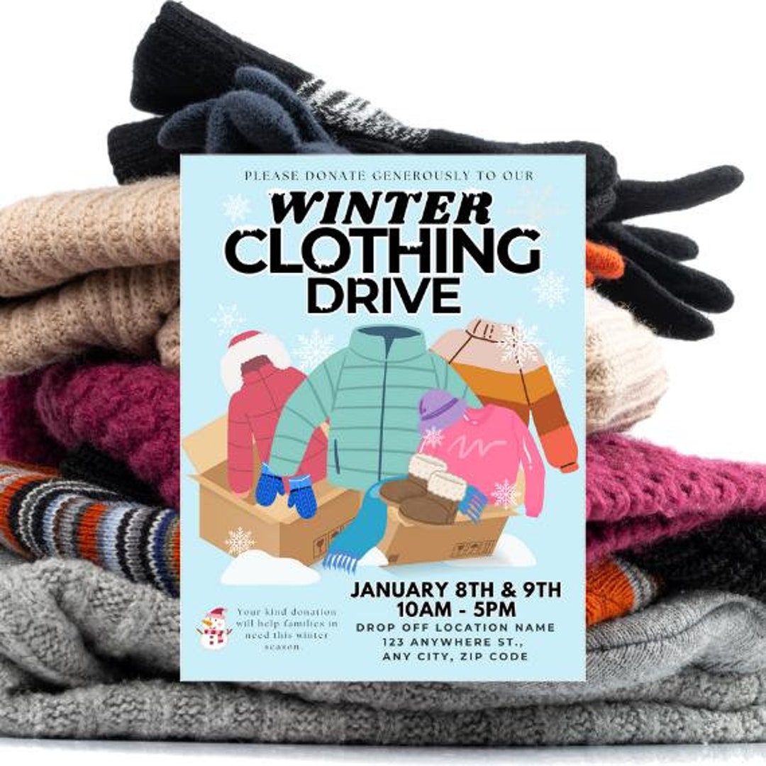 Winter Clothing Drive Flyer Template - Digital Download (8.5 X 11 ...