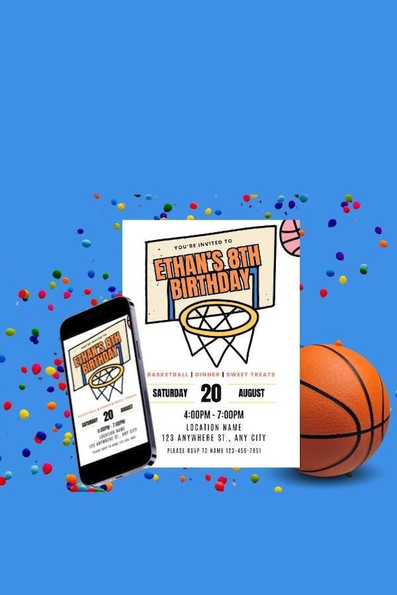 Dinner Invite For Basketball Sports Party Invitations | ThornBloom