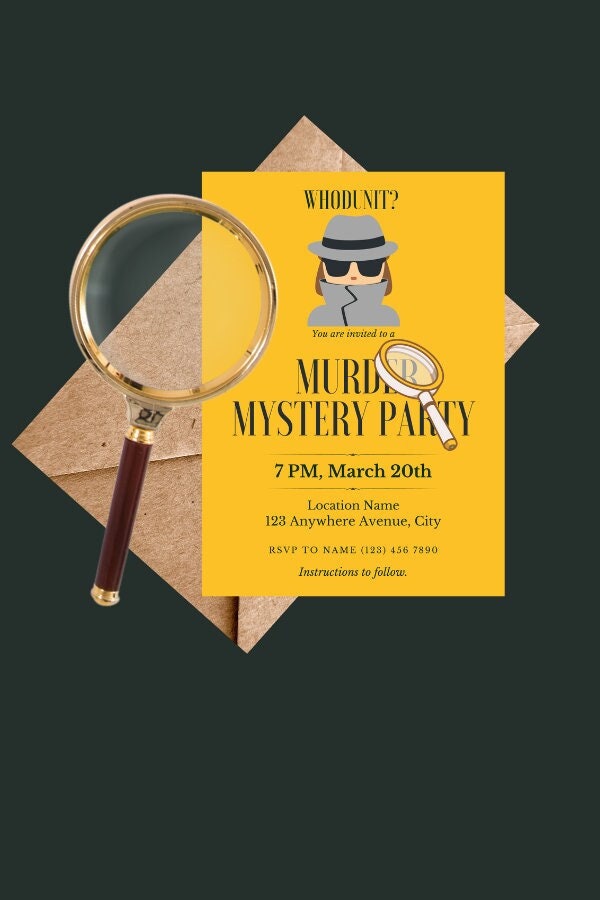 Murder MYSTERY PARTY Digital Download Invitation Template, Edit in ...