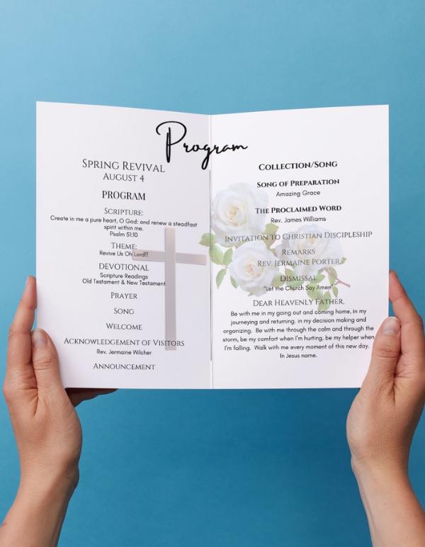 Church Worship Program Template: Weekly Service, Edit in Canva (8.5x11 ...