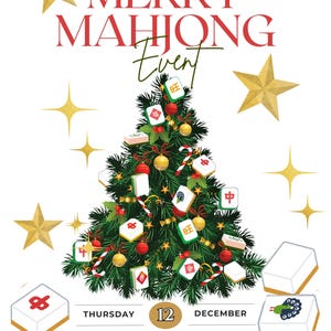 MERRY MAHJONG Christmas Theme Invitation Flyer or Invitation Digital ...