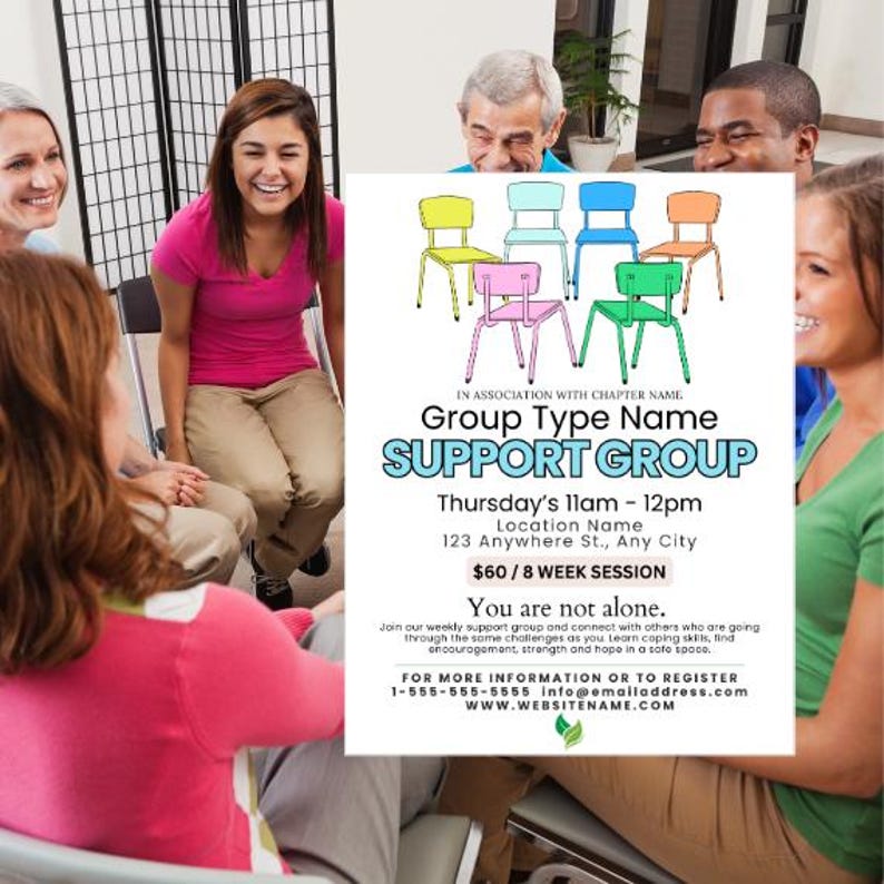 Support Group Flyer: Editable Canva Template (digital Download) - Etsy