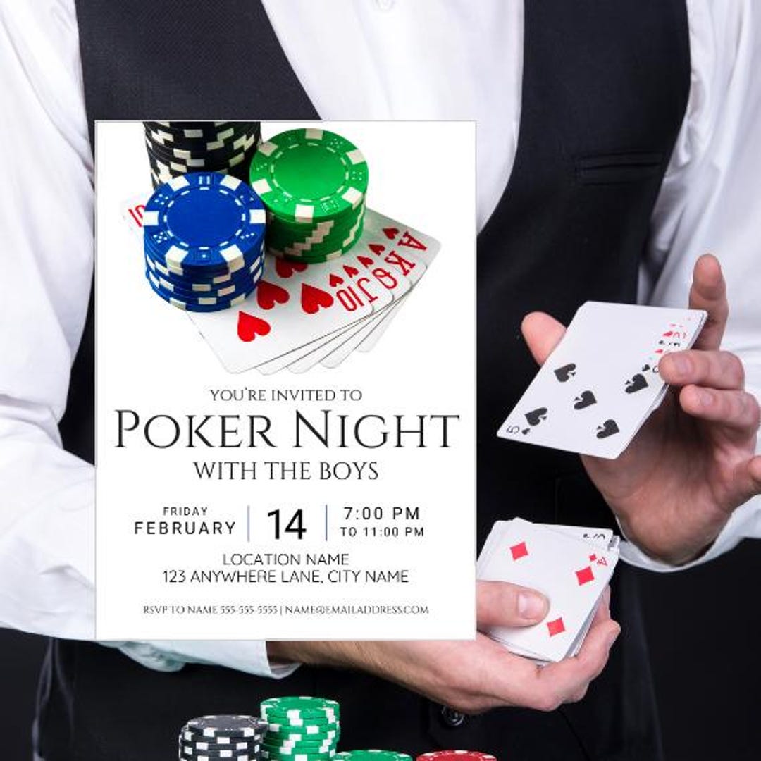 POKER NIGHT PARTY Invitation Digital Download File Template. Boys Night ...