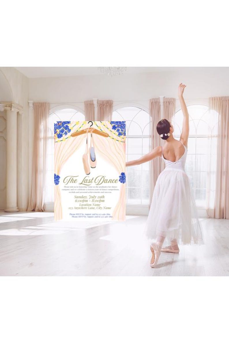 Dance Graduation Party Invitation Digital Download Template, Portrait ...