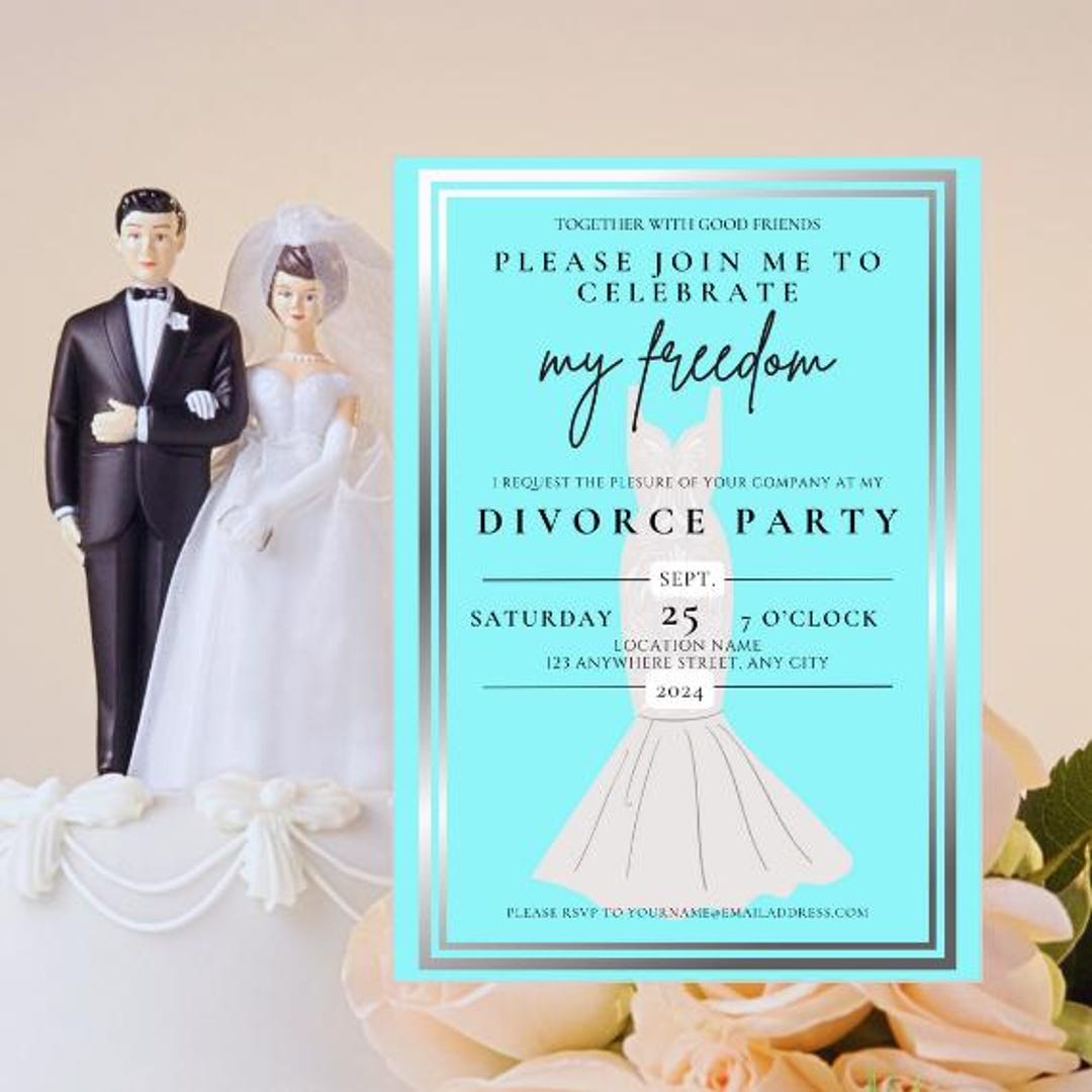 Divorce Party Digital Download Invitation, Edit in Canva, Breakup Party ...
