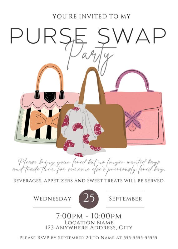 Purse And Jewelry Party Invitations Templates