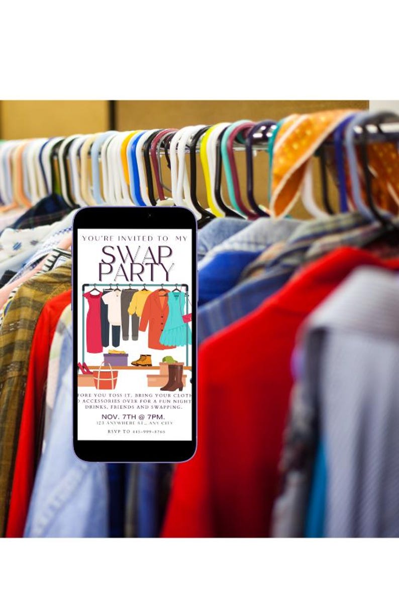 Clothing SWAP PARTY Digital Invitation Template, Flyer, Social Media ...