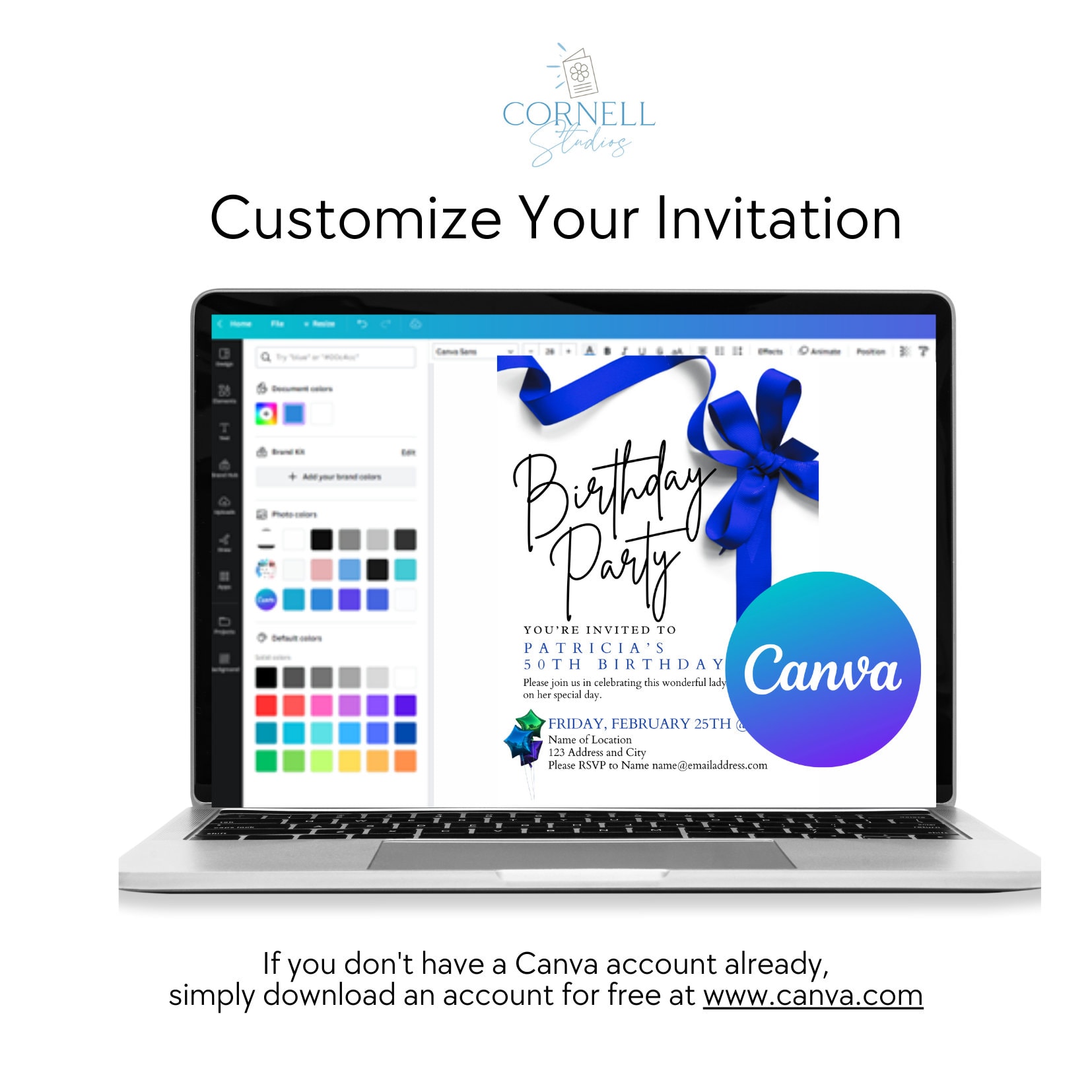 Birthday Party Invitation Digital Download Template - Etsy