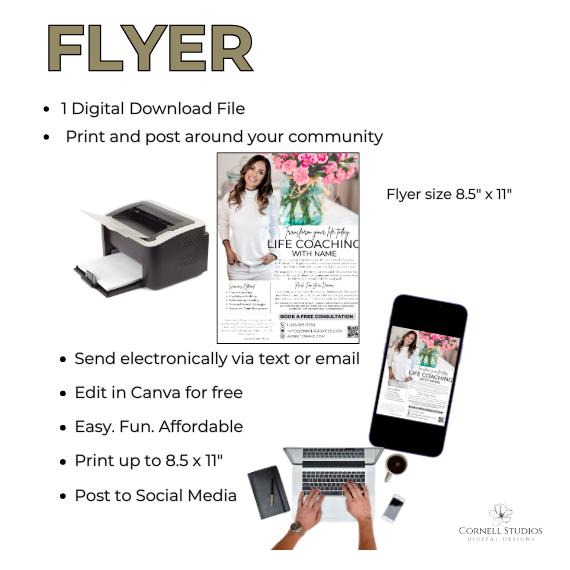 Life Coach Services Flyer Template: Customizable in Canva (digital ...