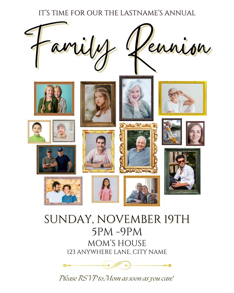 Family Reunion Party Invitation - Digital Download. Customize and ...