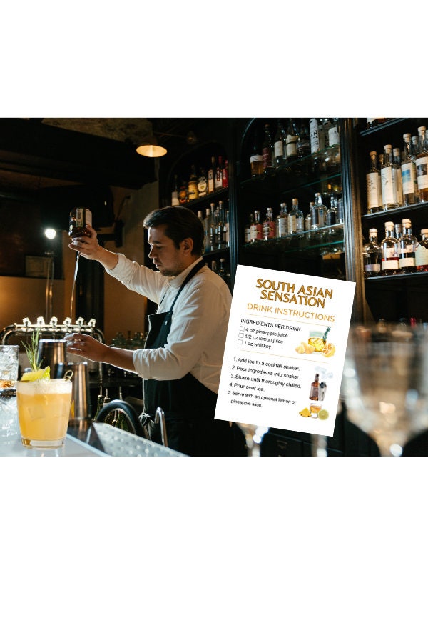 Signature Drink Signage With Recipe Instructions Digital Download, Edit ...