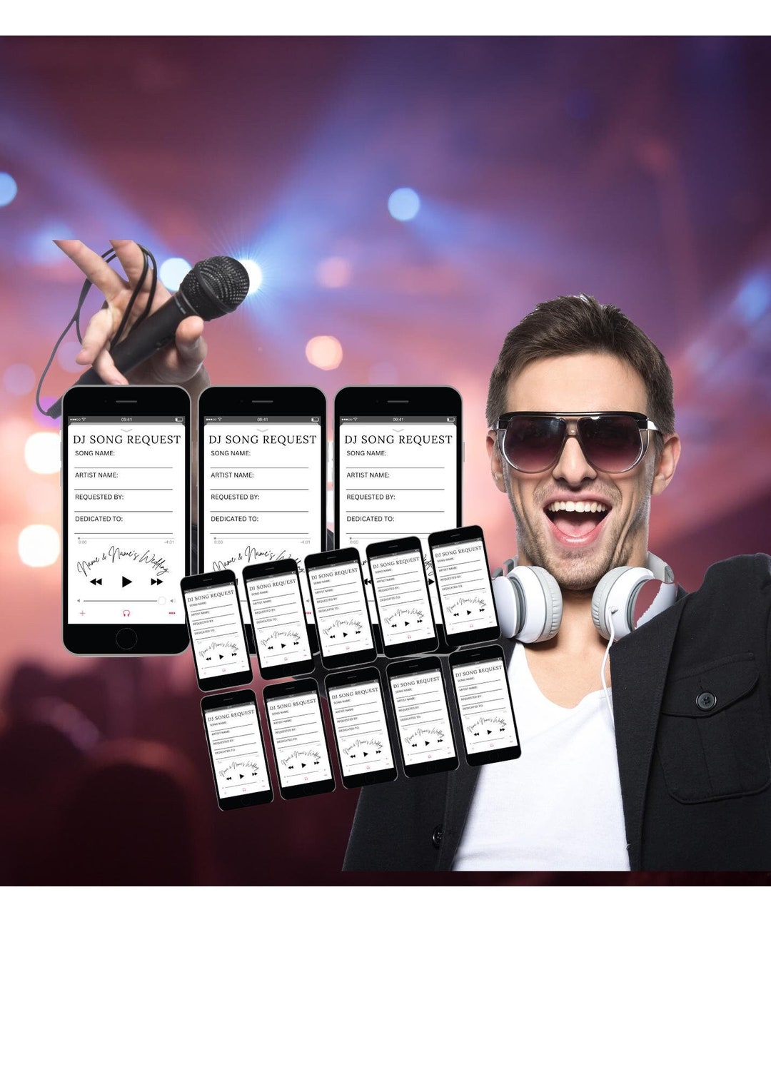 Party DJ SONG REQUEST Slips, Digital Template Large & Mini Size Duo ...