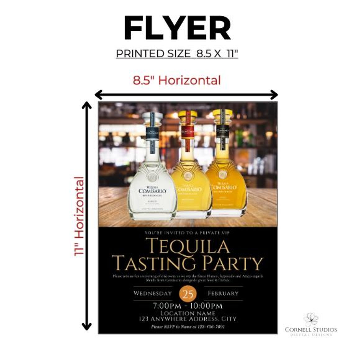 Tequila Tasting Event Flyer Template: Elegant Alcohol Brand Promotion ...